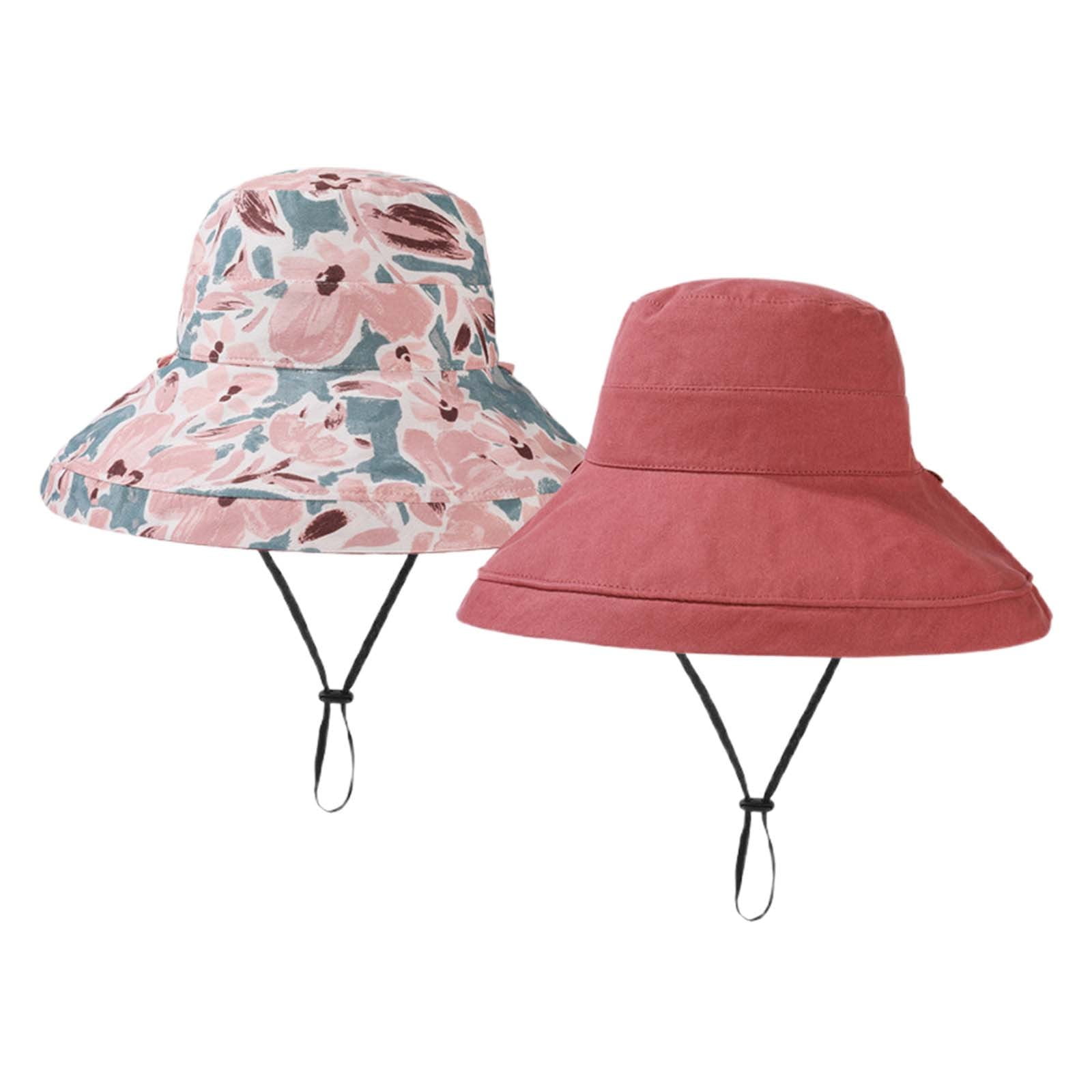 MEICIOP Women'S Bucket Hats Reversible Leaf Print Packable Sun ...