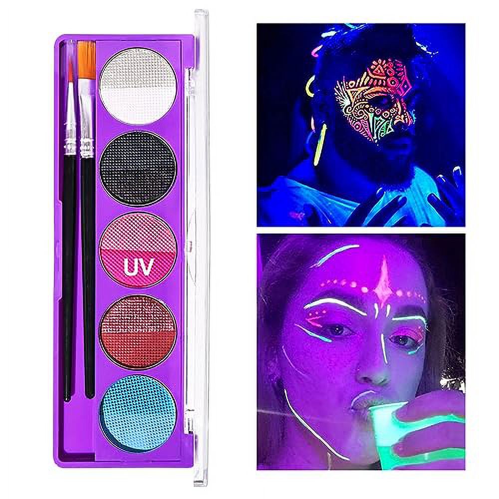 MEICOLY 10 Colors Water Activated Eyeliner Palette, Neon Face Paint ...