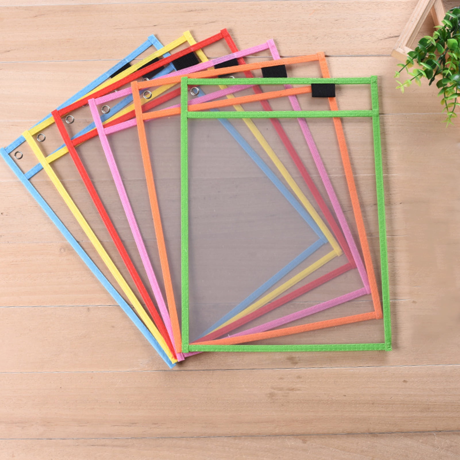 MEIDELI 2Pcs Erasable Hanging PVC File Bags Transparent Document ...