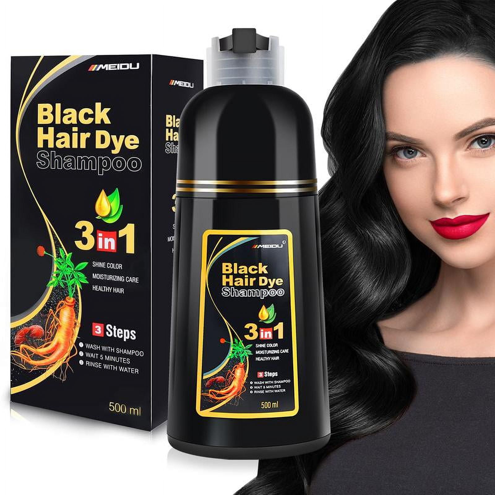 MEIDU 3 in 1 Hair Dye Shampoo - Can cover gray hairs,Herbal Ingredients ...