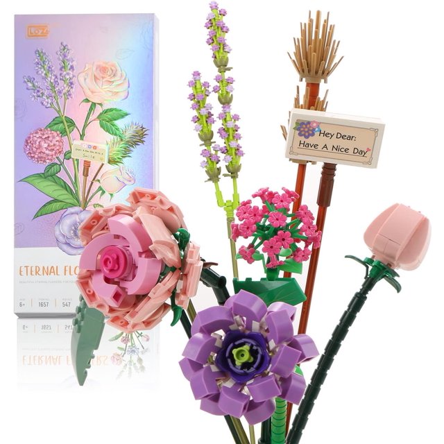 MEIEST Mini Building Blocks Flower Bouquet Set,Creative DIY Artificial ...