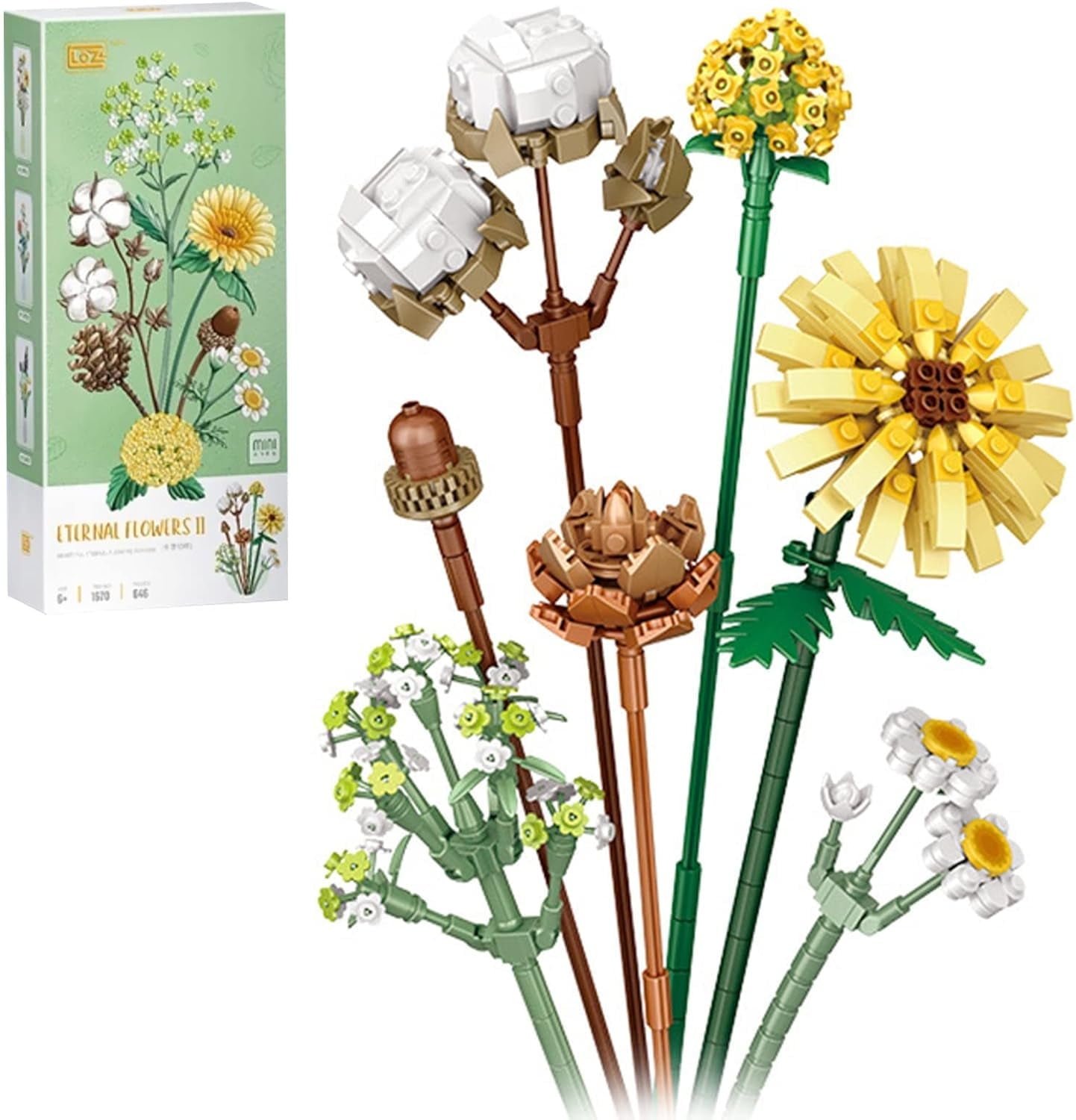 MEIEST Mini Building Blocks Flower Bouquet Set,Creative DIY Unique ...