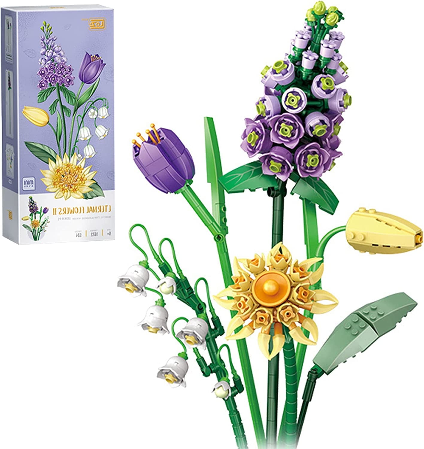 MEIEST Mini Building Blocks Flower Bouquet Set,Creative DIY Unique ...