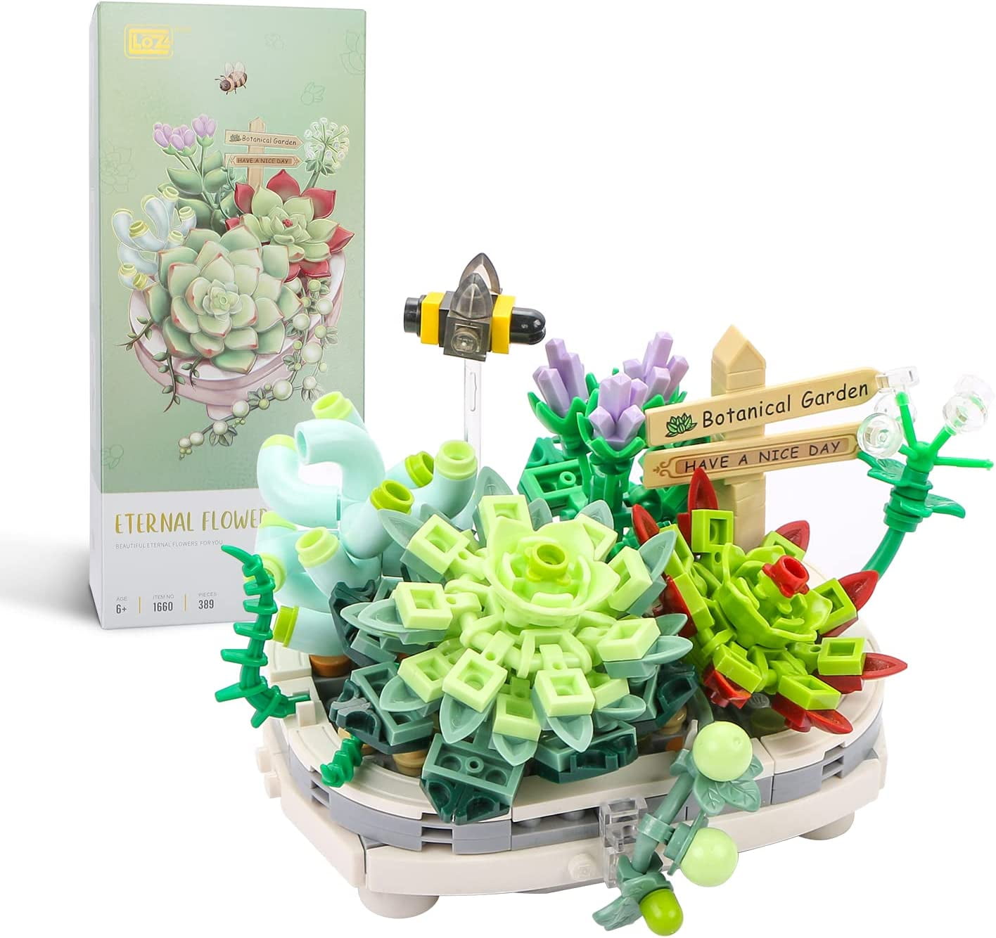 MEIEST Mini Building Blocks Succulent Plant Bonsai Model Set,Creative ...