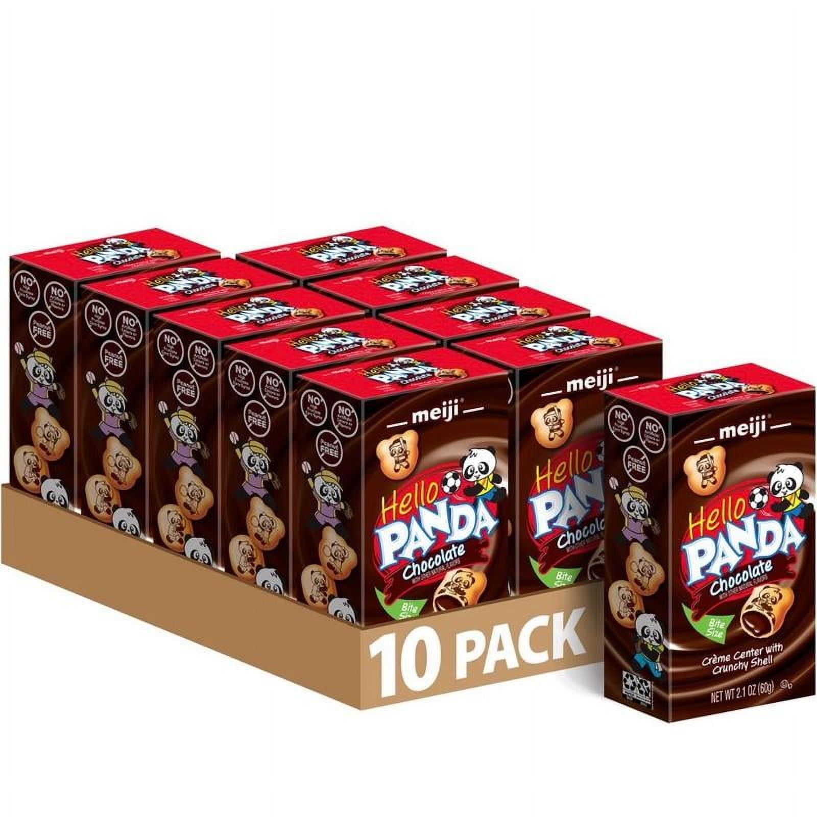 MEIJI Hello Panda Cookies, Crème Filled - 2.1 oz, Pack of 10 - Bite ...
