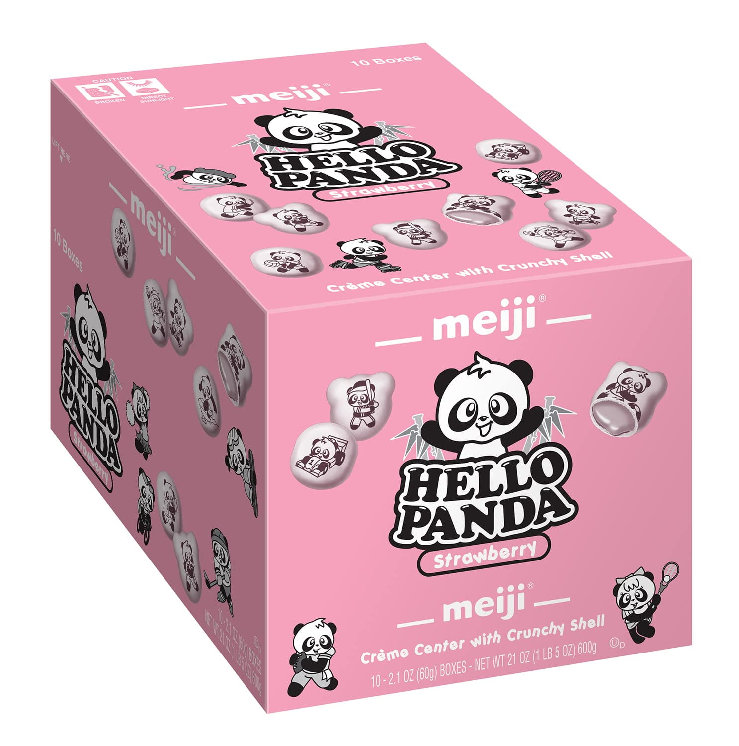 MEIJI Hello Panda Cookies, Strawberry CrÃ¨me Filled - 2.1 oz, Pack of ...