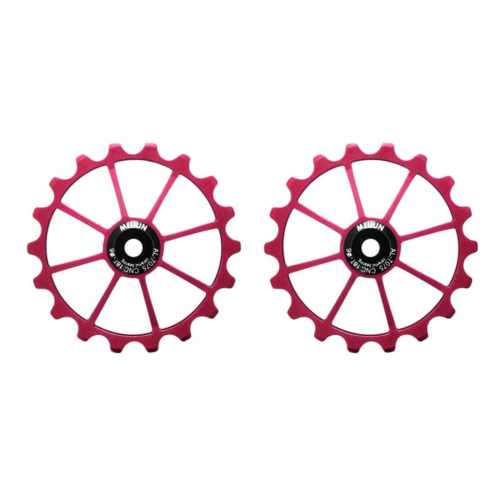 MEIJUN 2X 18T Bicycle Rear Derailleur Wheel Ceramic Bearing Pulley Road ...