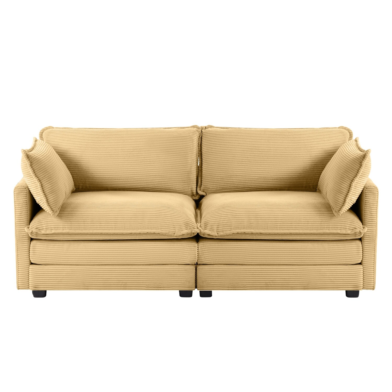 MEJO INC Corduroy Living Room Sectional Sofa Loveseats - Tan - Walmart.com