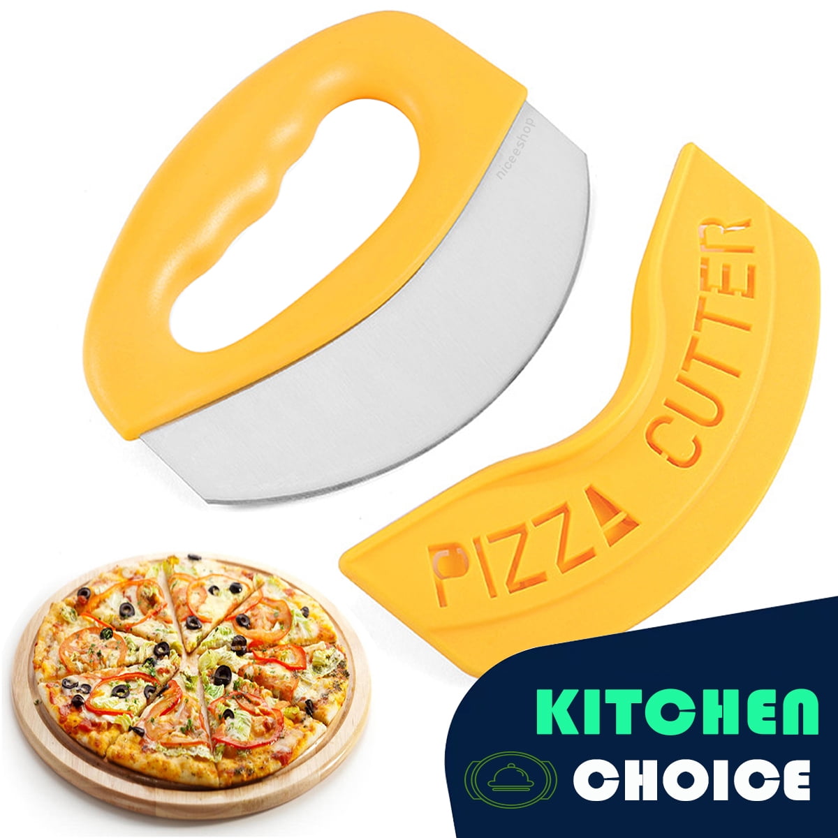 MEKBOK Premium Pizza Cutter Food Chopper-Super Sharp Blade Stainless ...