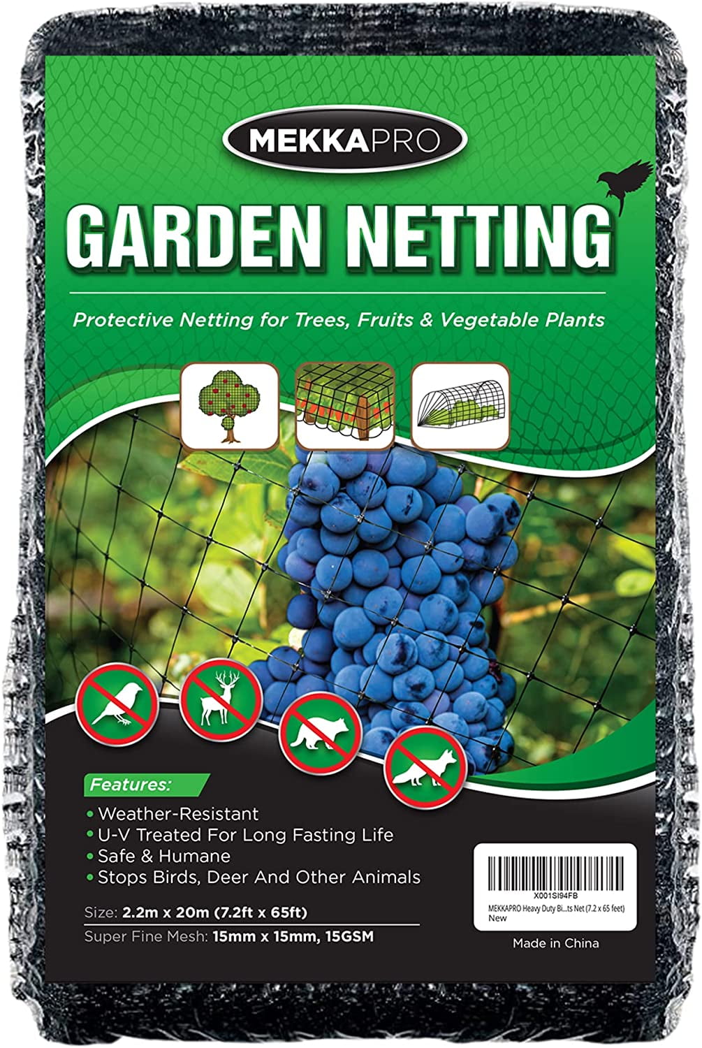 MEKKAPRO Bird Netting, Garden Nets for Fruit, Vegetable, Plant Trees (7 ...