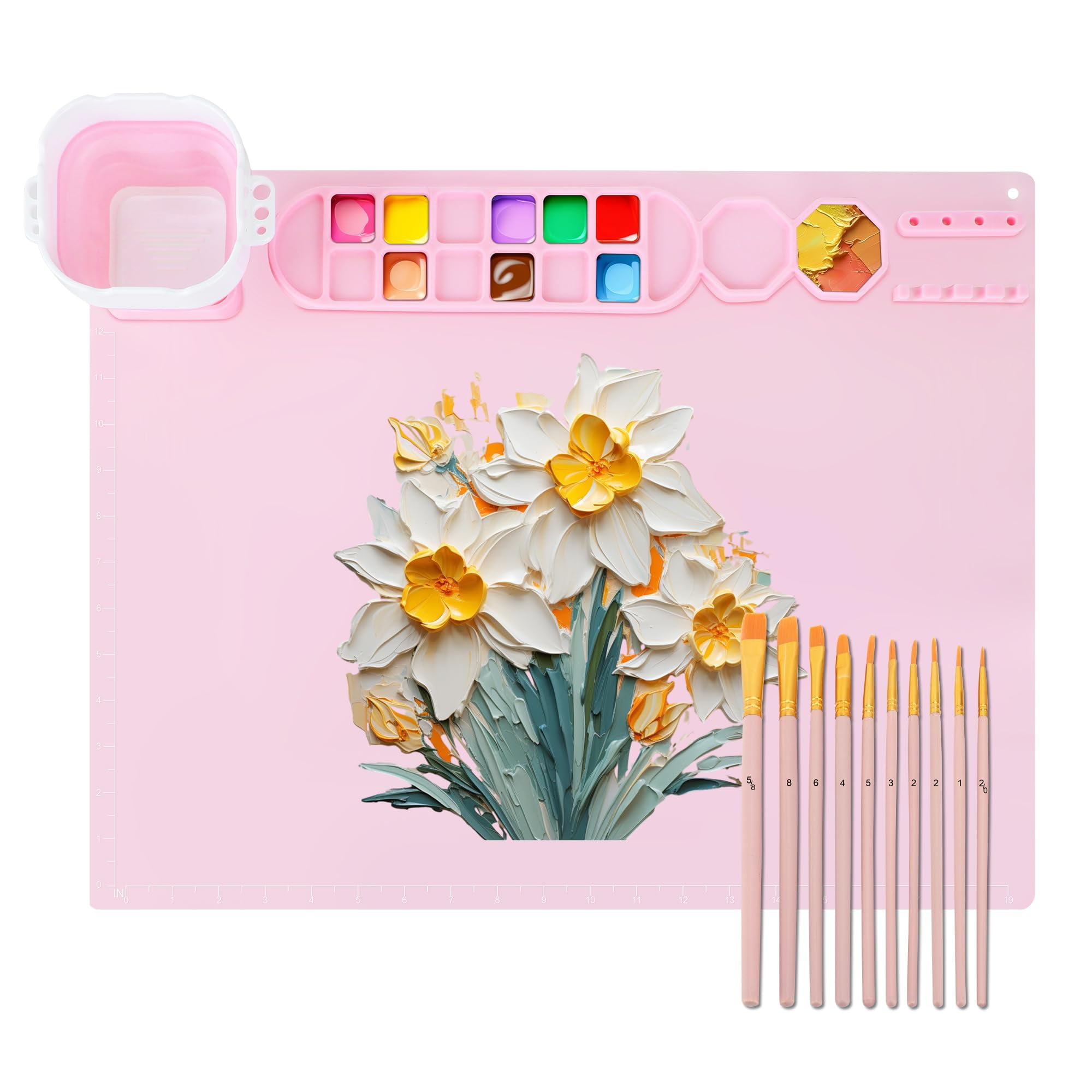 MEKOTRIN Silicone ArtTRDN Mat for Crafts, 20" x 16" Paint Stations with ...