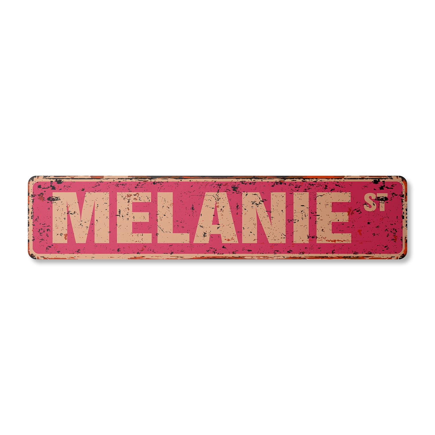 MELANIE Vintage Plastic Street Sign Childrens Name Room Sign | Indoor ...