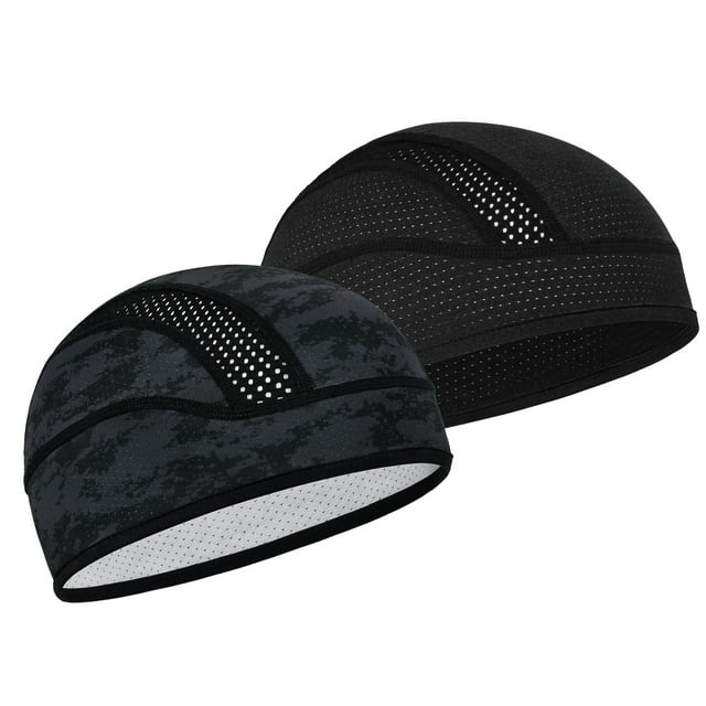 MELASA Skull Cap Helmet Liner Beanie, Cooling Mesh Cycling Running Hat ...
