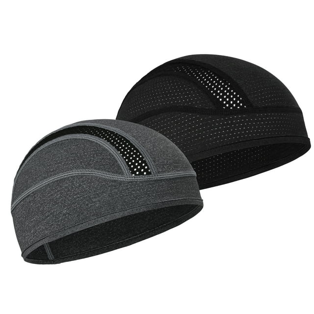 MELASA Skull Cap Helmet Liner Beanie, Cooling Mesh Cycling Running Hat ...