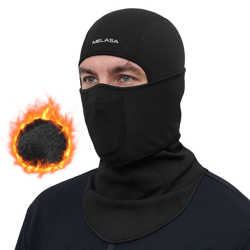 MELASA, Winter Balaclava Face Mask, Thermal Fleece Ski Mask, Black ...