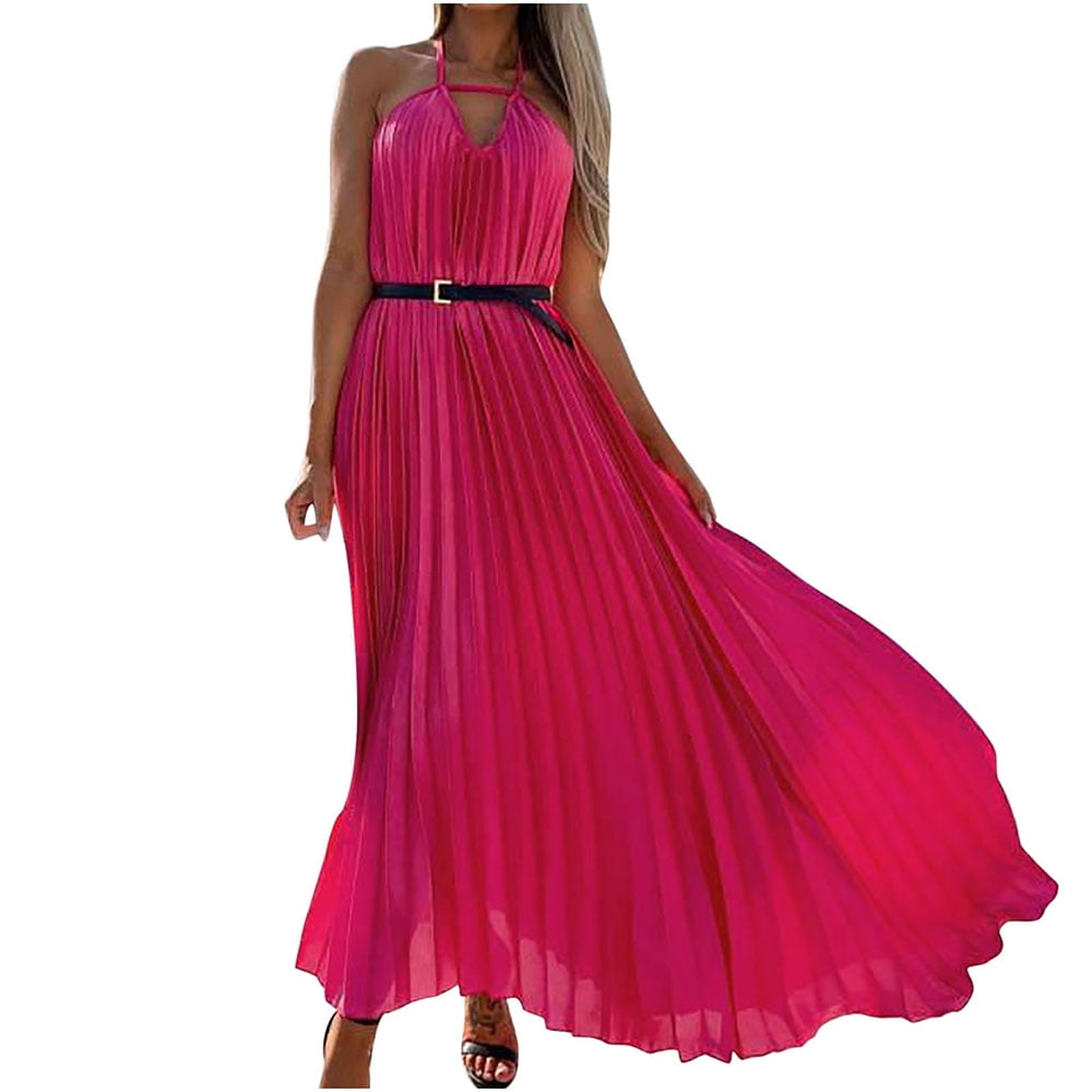 Meldvdib Womens Bohemian Dress Deep V Neck Summer Flowy Long Maxi
