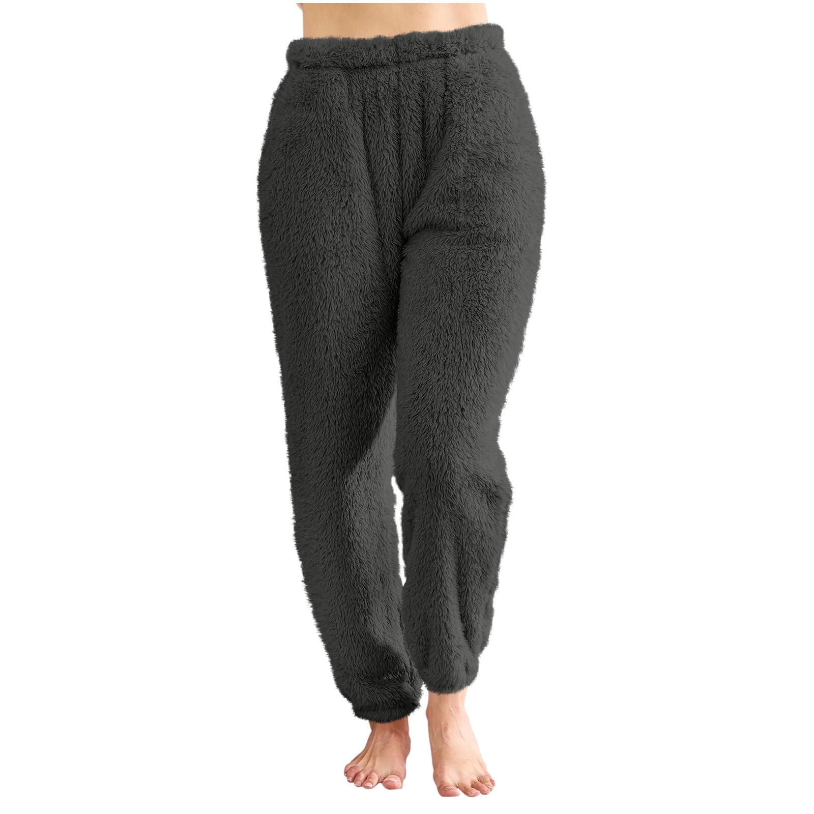 MELDVDIB Womens Fluffy Pajama Pants Christmas Gifts Elastic Waist ...