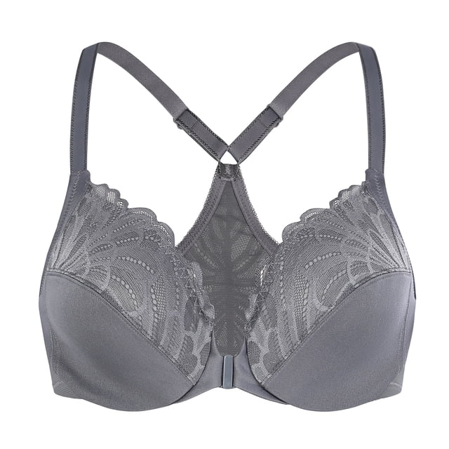 MELENECA Female Racerback Front Closure Unlined Underwire Bra for Women ...