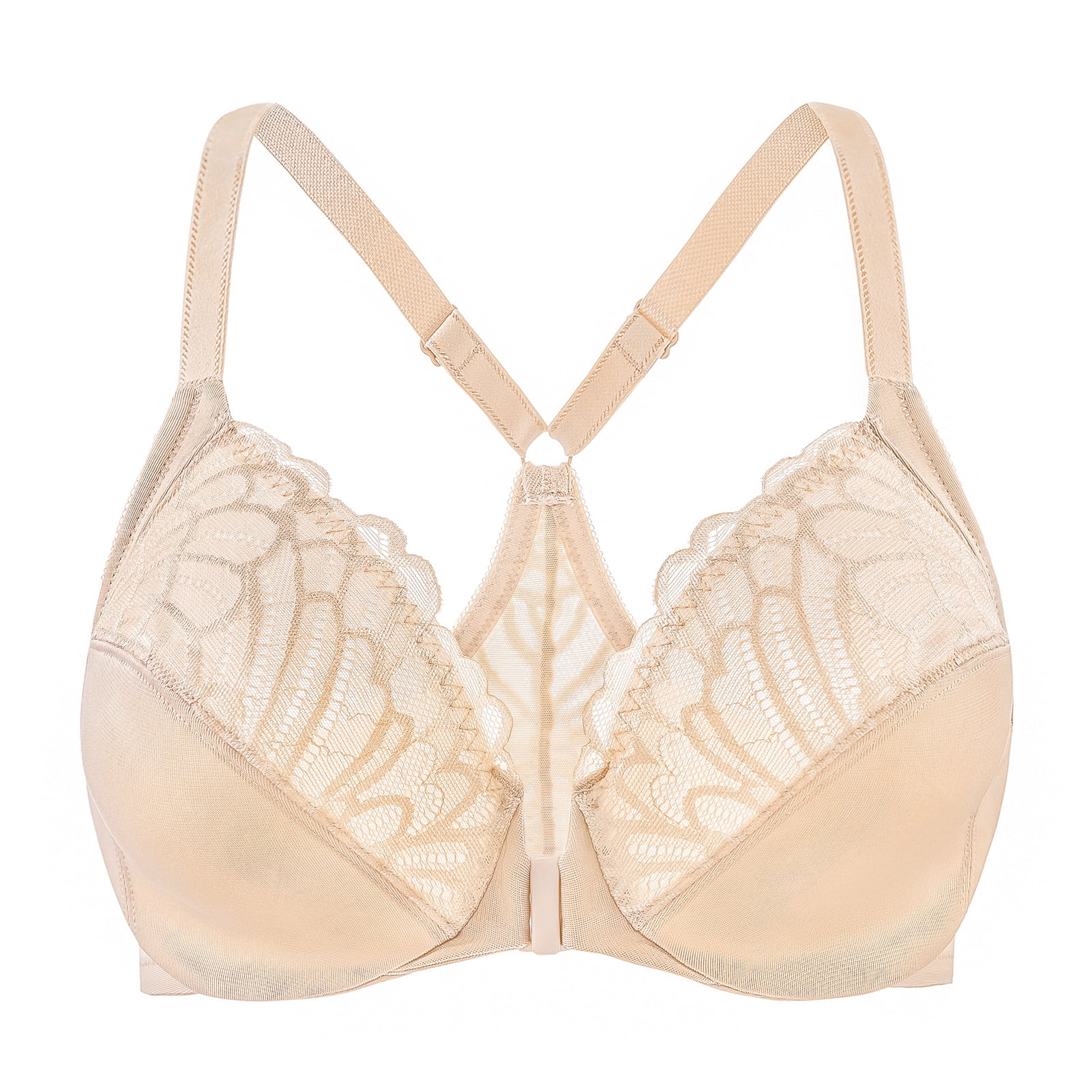 MELENECA 36D Women's Underwire Front Closure Racerback Bra, Unlined ...