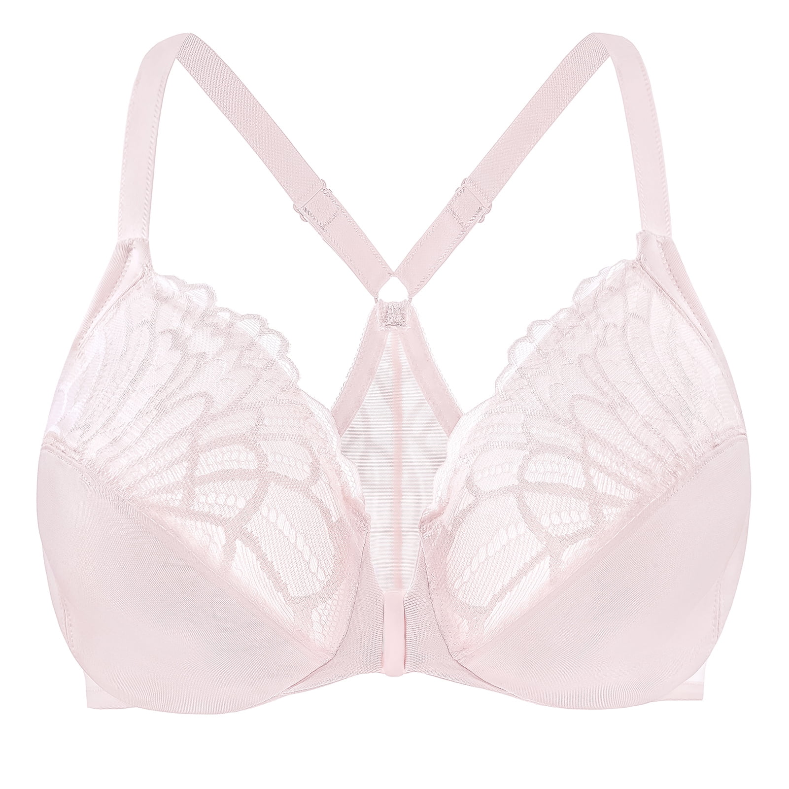 MELENECA Female Racerback Front Closure Unlined Underwire Bra for Women ...