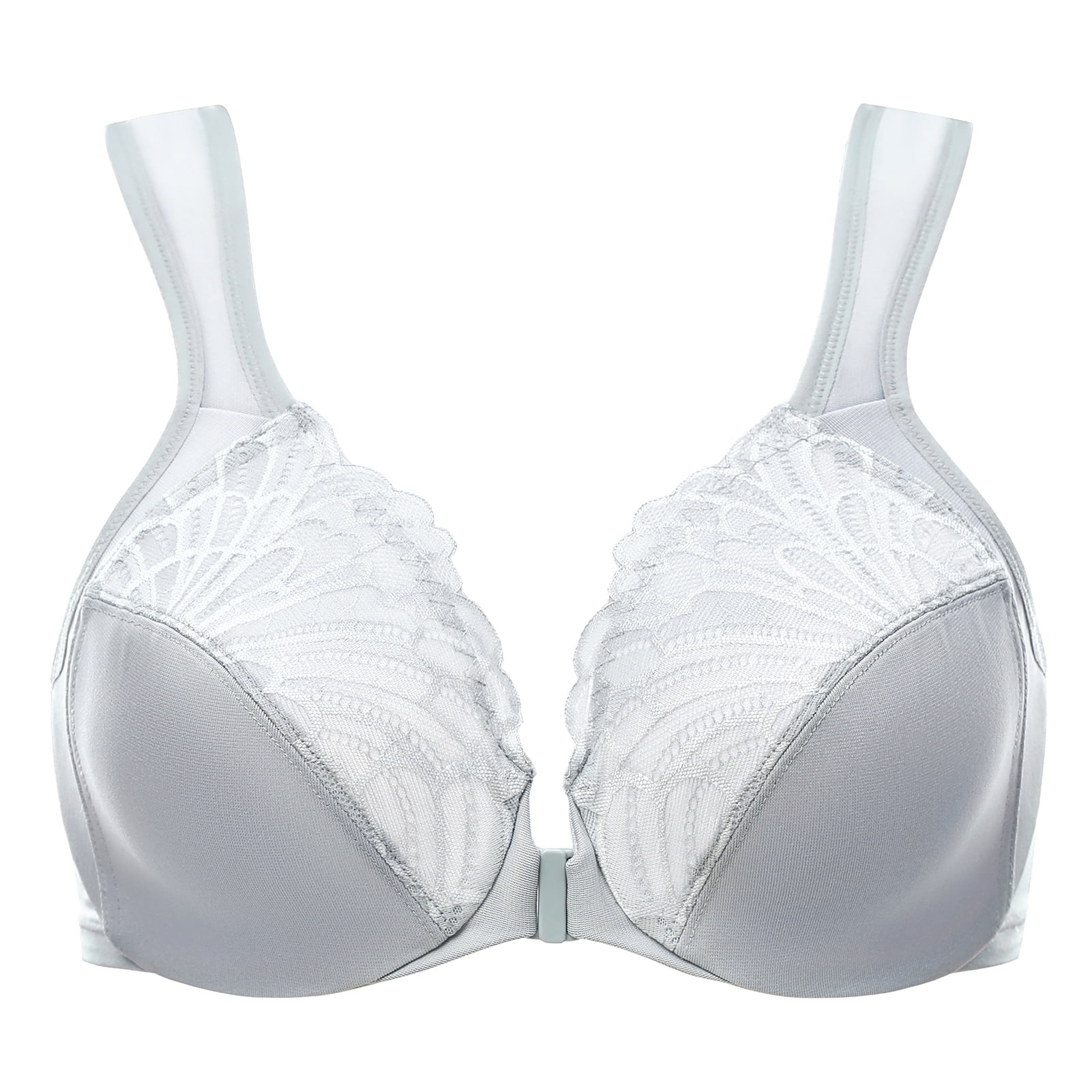 MELENECA Underwire Front Closure Bras for Women Gray 38B - Walmart.com