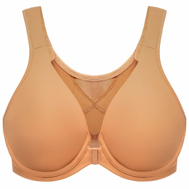 MELENECA Women's Front Closure Bras Plus Size Unlined Underwire Back ...