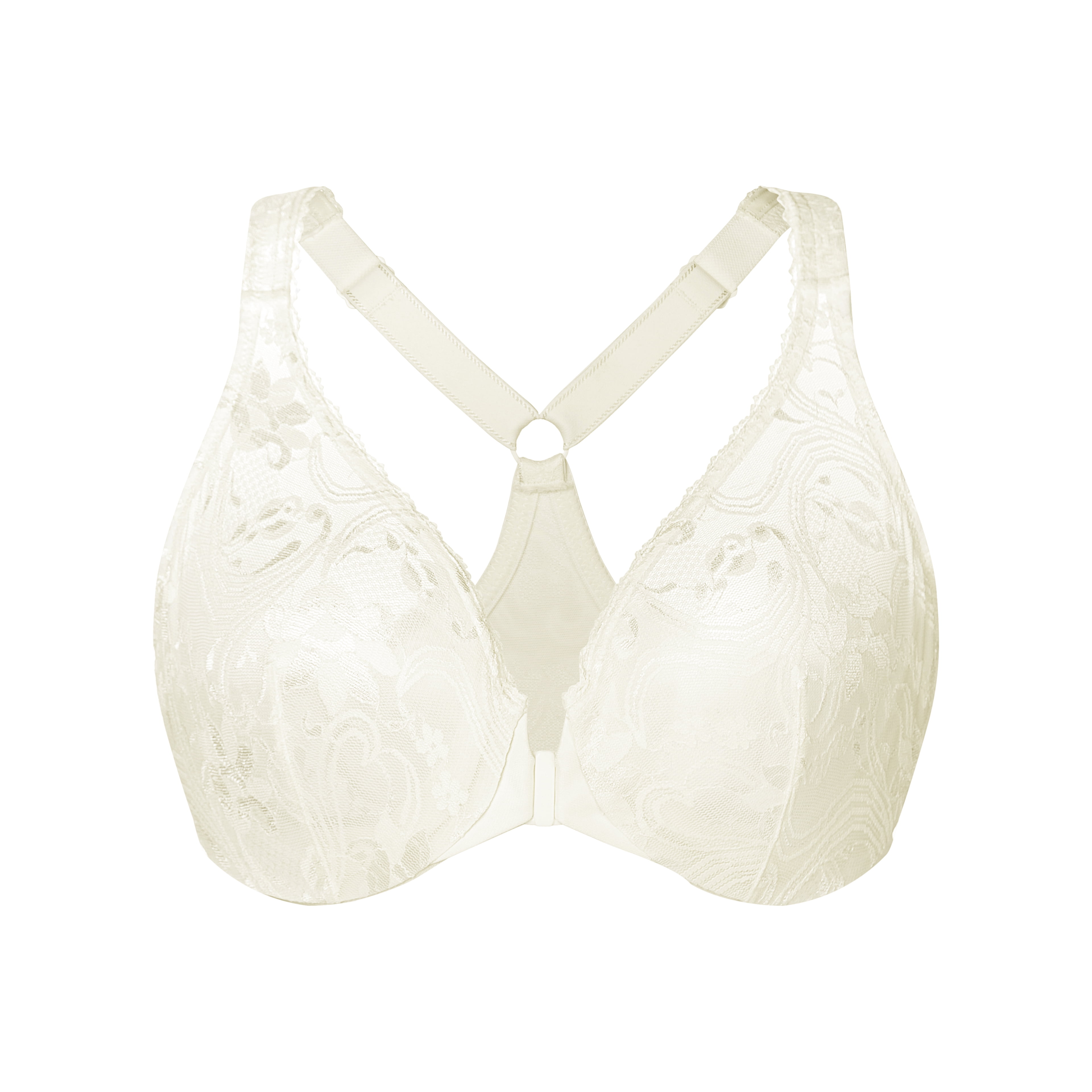 MELENECA Women's Plus Size Racerback Unlined Lace Underwire Front ...