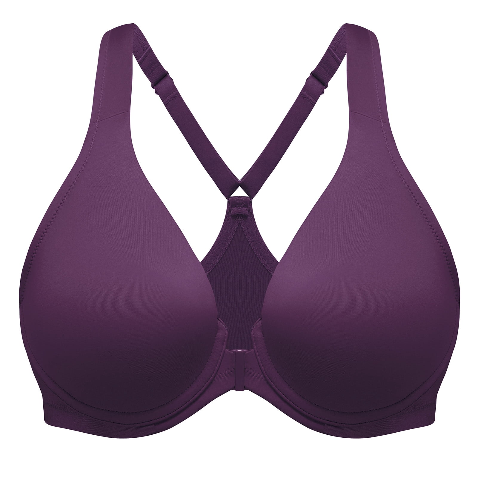 MELENECA Women's Racerback Front Closure Bras Plunge Unlined Full ...