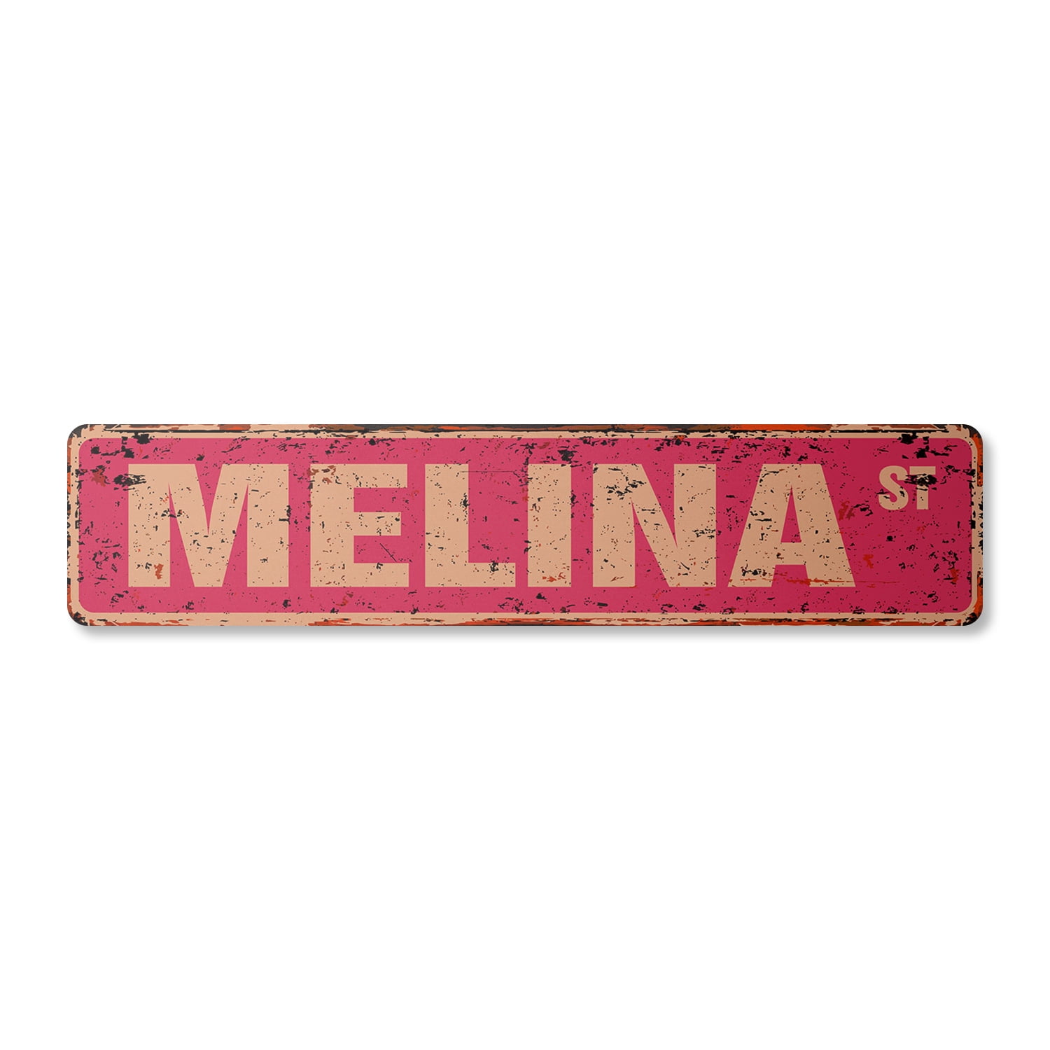 MELINA Vintage Plastic Street Sign Childrens Name Room Sign | Indoor ...