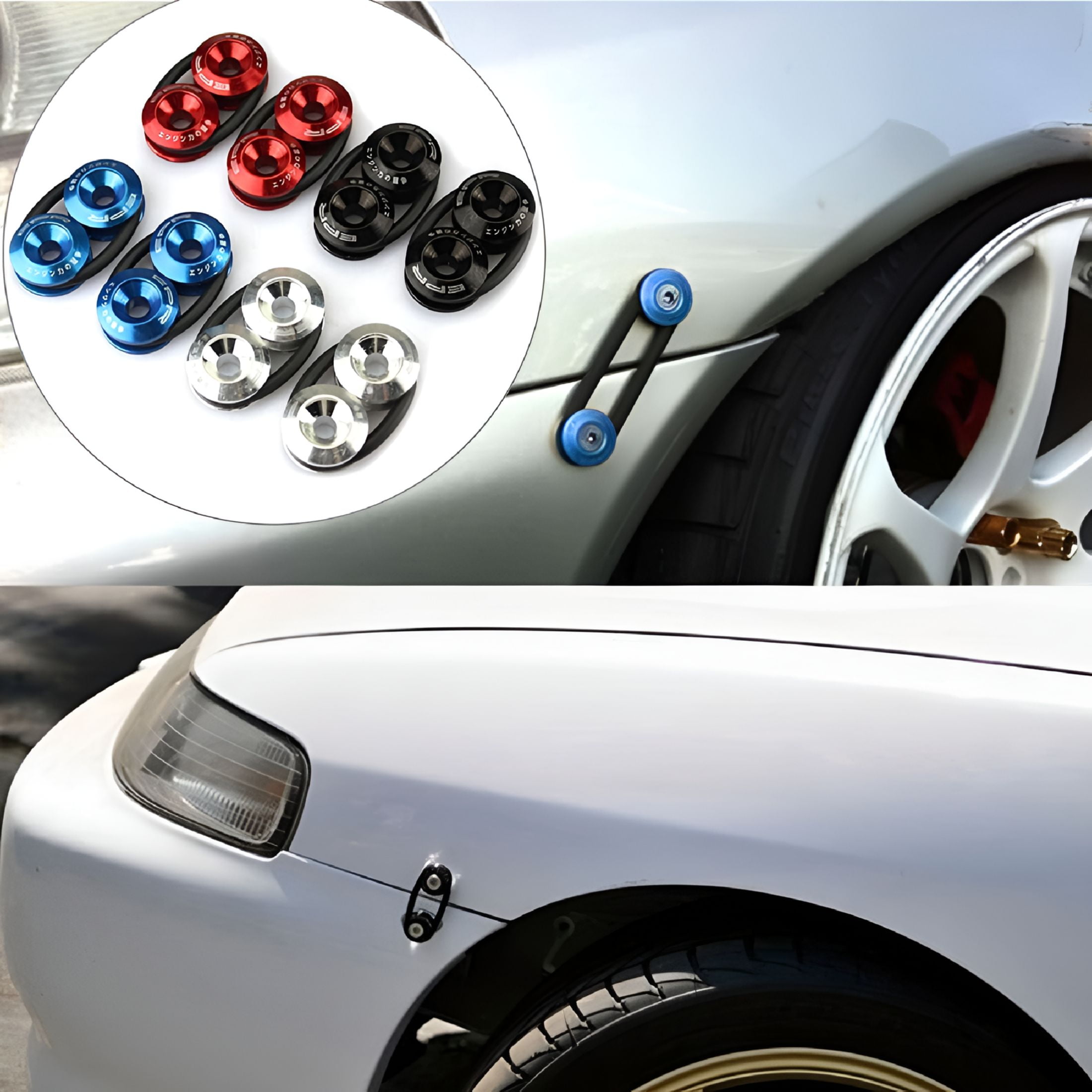 MELIVO Durable Quick Release Fasteners Kit for Car Bumpers Trunk Fender ...