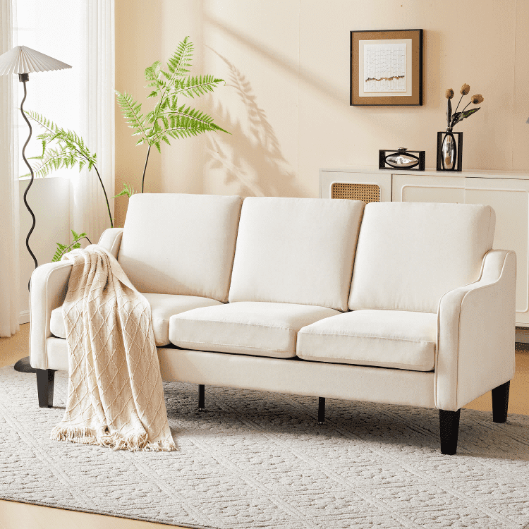 MELLCOM 3 Seat Sofa for Living Room, Modern 3 Seater Couch, Fabric Sofa ...