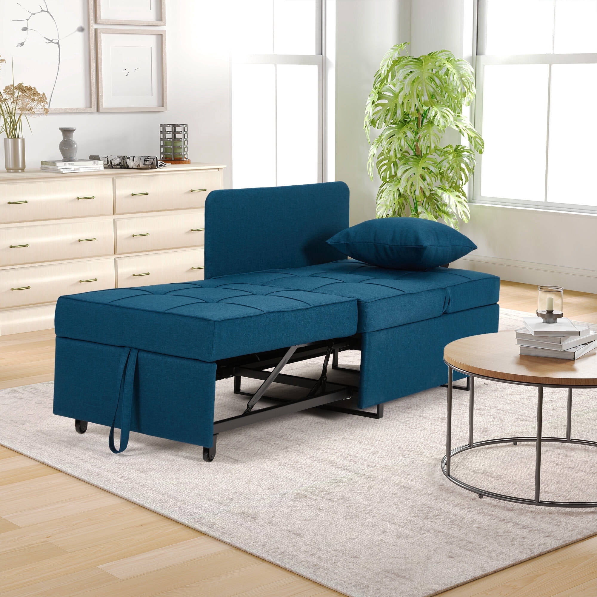 MELLCOM 3-in-1 Sleeper Sofa Chair Bed , 5-position Adjustable Backrest ...