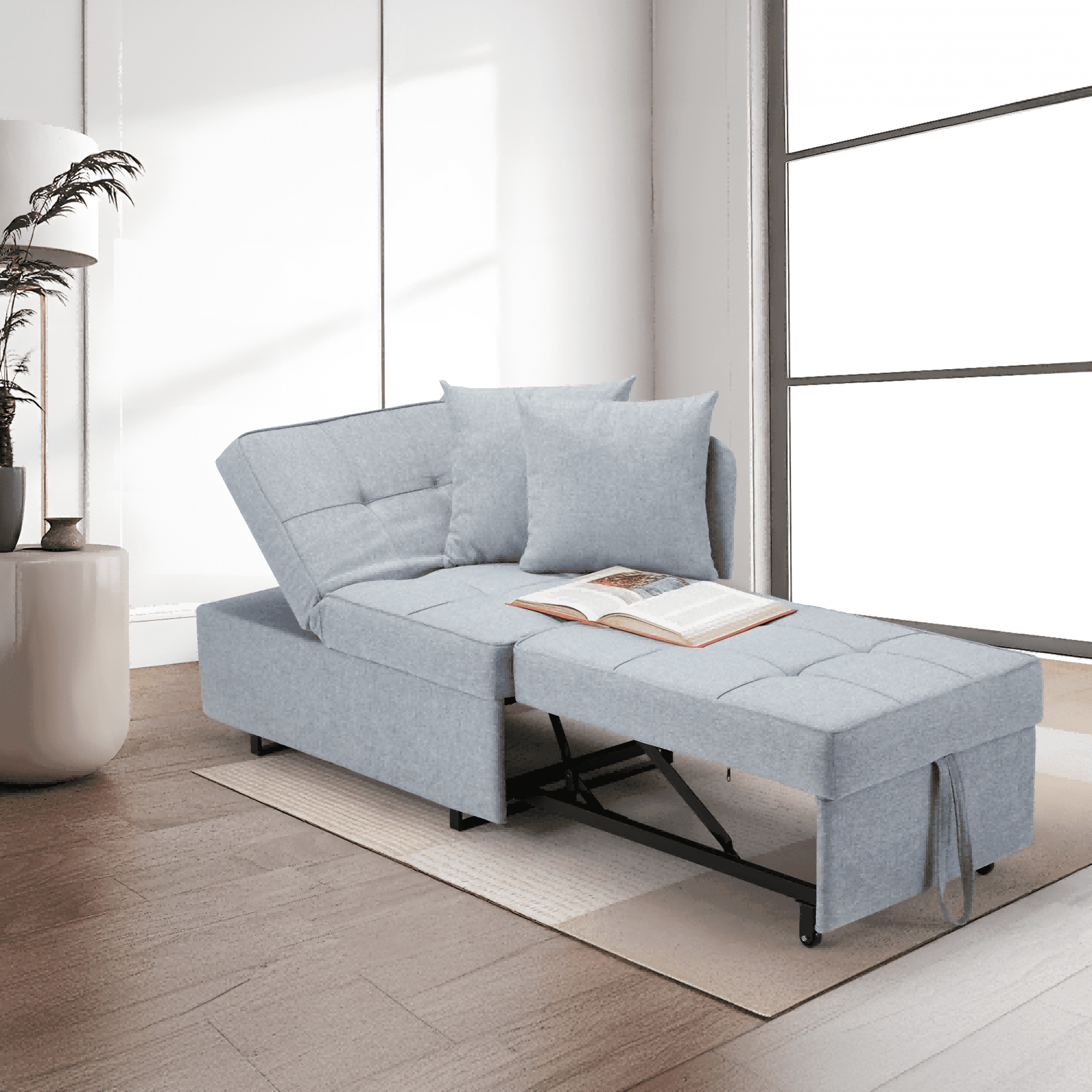 MELLCOM 3-in-1 Sleeper Sofa Chair Bed , 5-position Adjustable Backrest ...