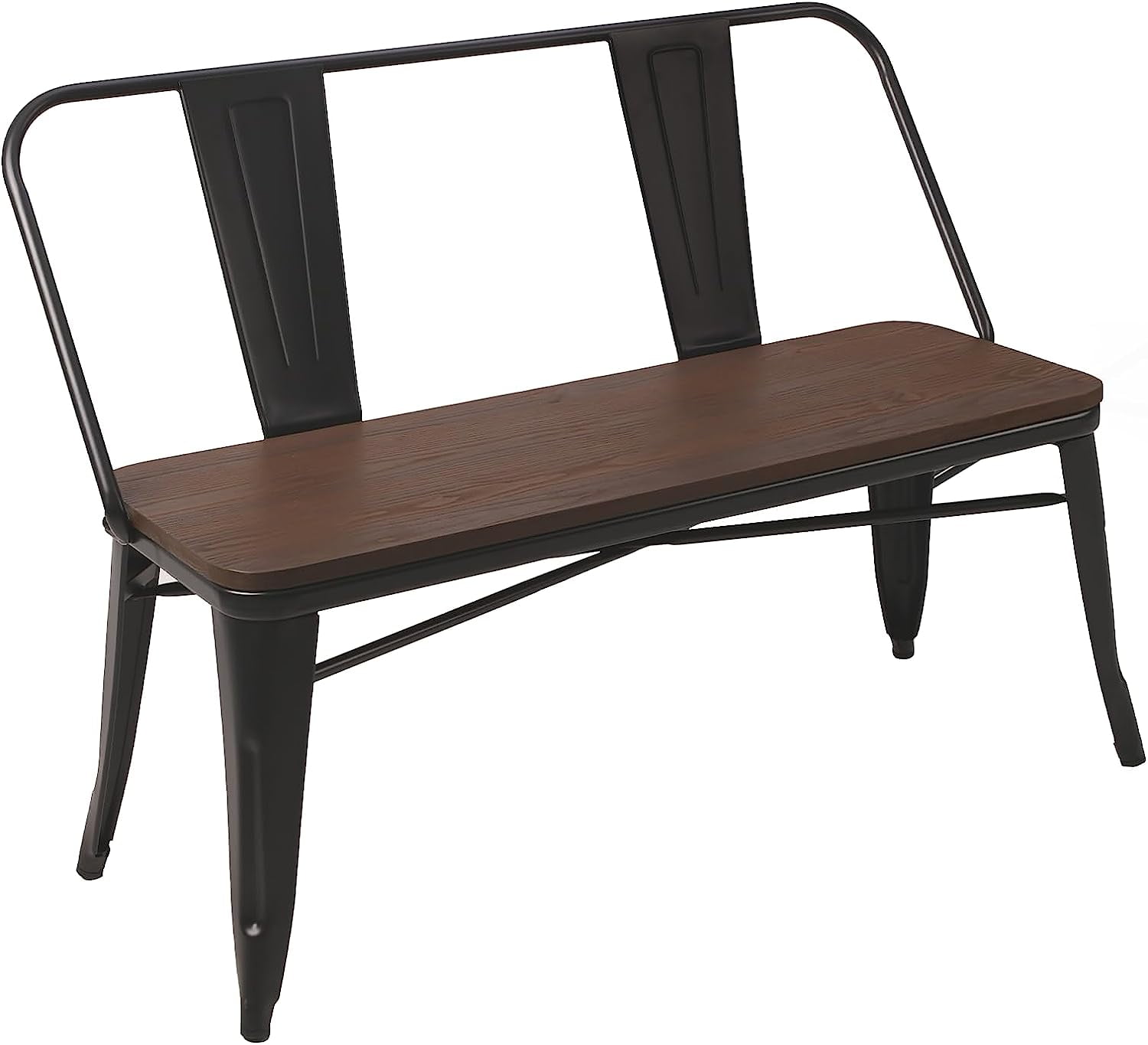 MELLCOM 42in Dining Bench, Entryway Bench with Back, Farmhouse Metal ...