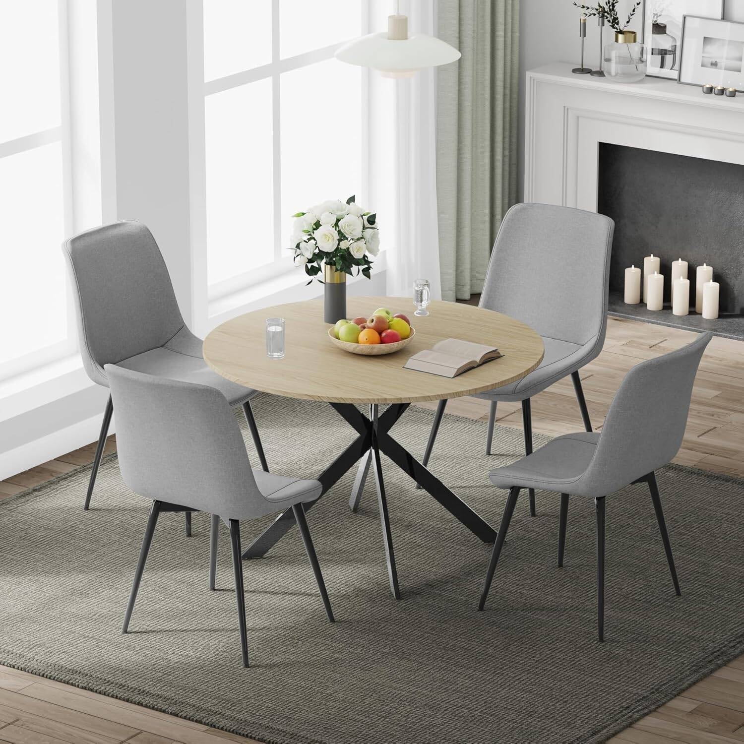 Erinnyees 5 piece Round Dining Table Set, Modern Kitchen Table Set for ...