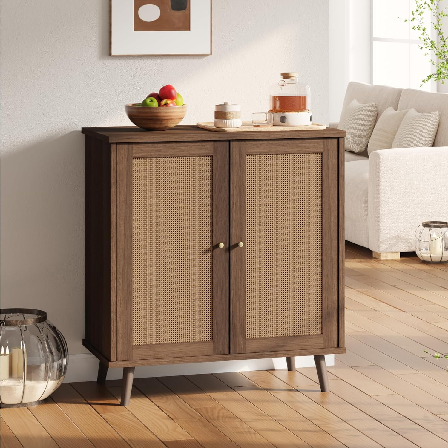 MELLCOM Buffet Cabinet, Kitchen Storage Cabinet, Sideboard Buffet ...