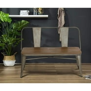 Free Shipping! Alden Design Industrial Metal Dining Bench with ...
