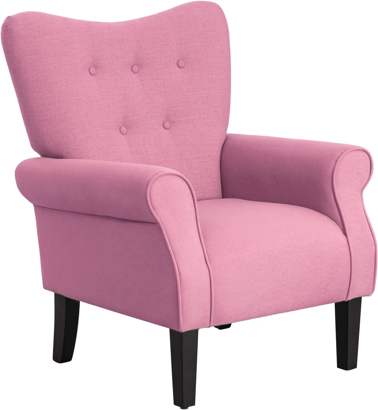 MELLCOM Mid Century Wingback Arm Chair, Modern Upholstered Fabric High ...