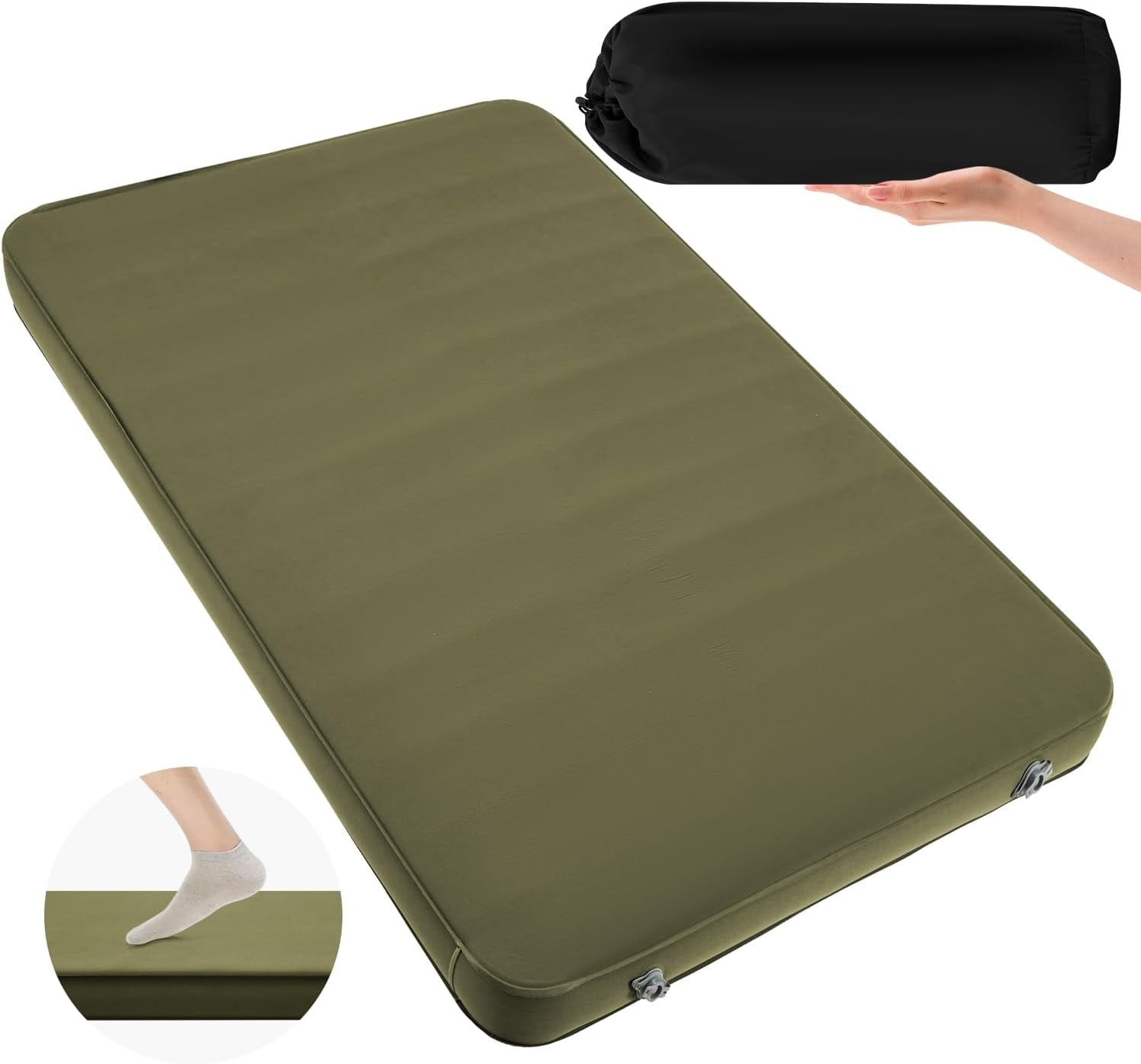 MELLCOM Self Inflating Sleeping Pad, Foam Camping Mattress with Storage ...