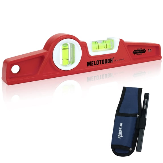 MELOTOUGH 10 Inch Die-Cast Magnetic Torpedo Level,Magnetic Level for ...