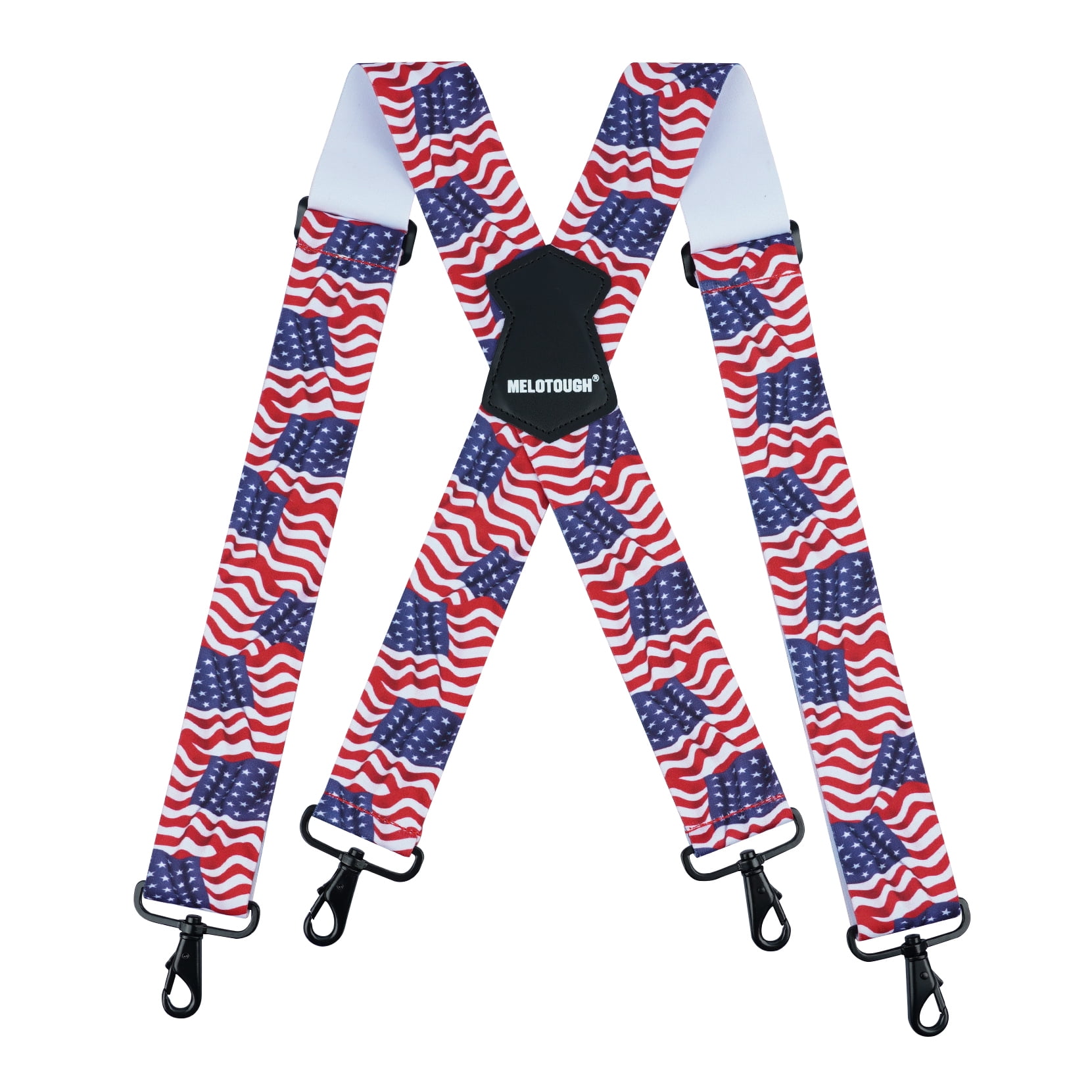 MELOTOUGH Men's Suspender 2 Inch Wide Suspenders Full Elastic X Back ...