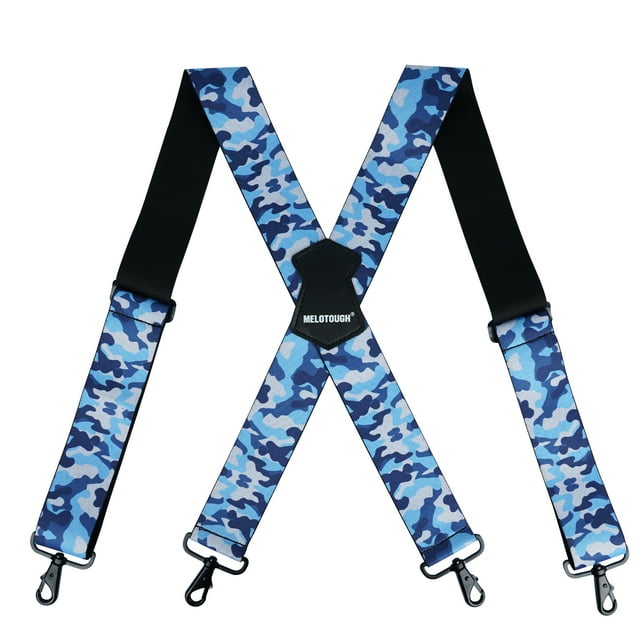MELOTOUGH Men's Suspender 2 Inch Wide Suspenders Full Elastic X Back ...