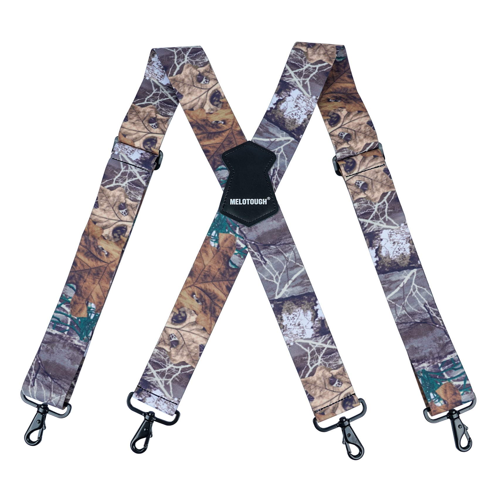 MELOTOUGH Men's 2 Inch Wide Elastic X Back Suspenders with Durable Snap ...