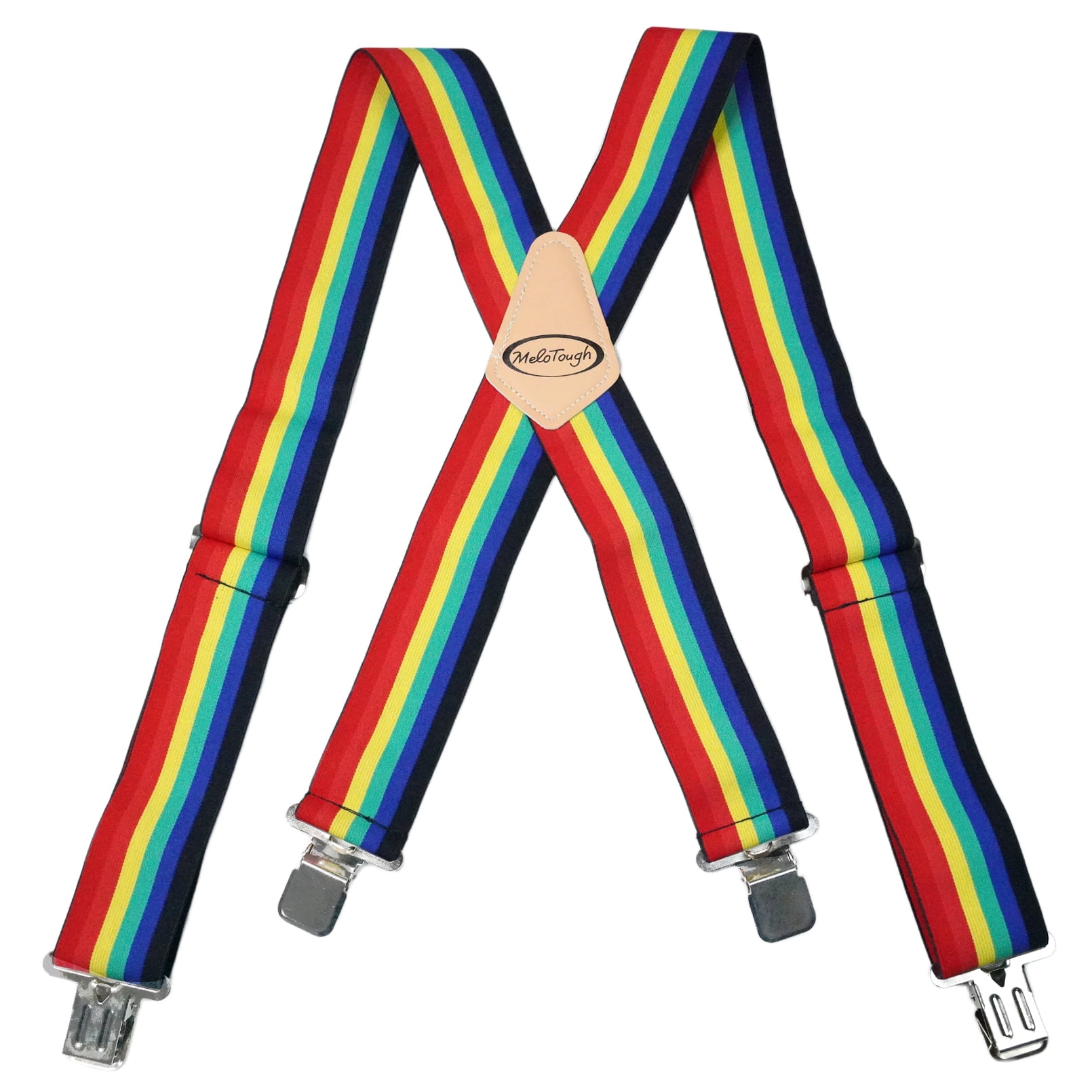MELOTOUGH Men's Colorful Trousers Suspenders, Heavy Duty Clip, Wide X ...
