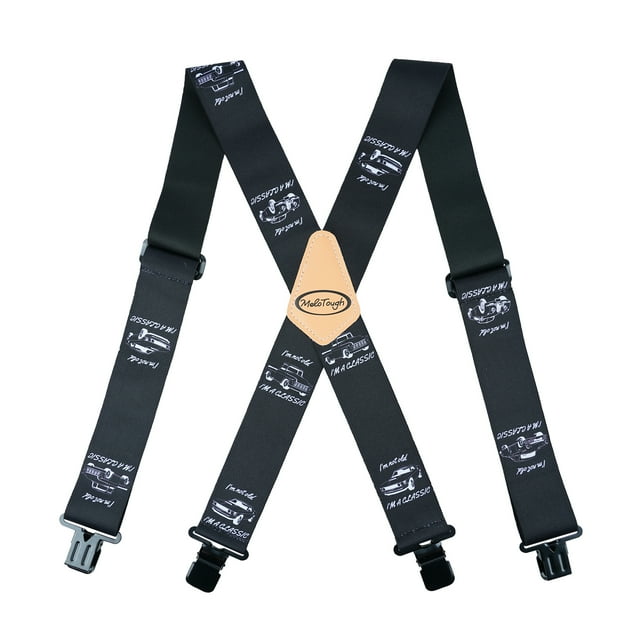 MELOTOUGH Mens Big Tall Elastic Suspenders X-Back 2" Wide Adjustable ...