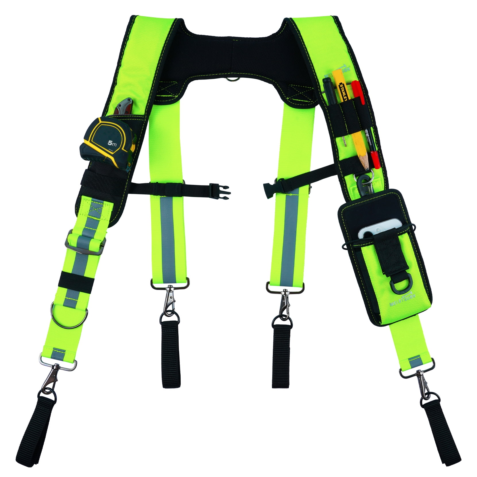 MELOTOUGH Reflective Safety Tool Belt Suspenders Construction Bag ...