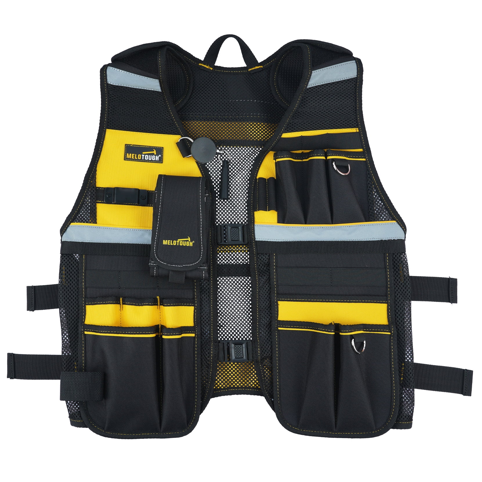 MELOTOUGH Tool Vest Reflective Safety Tool Vest with Removable Phone ...