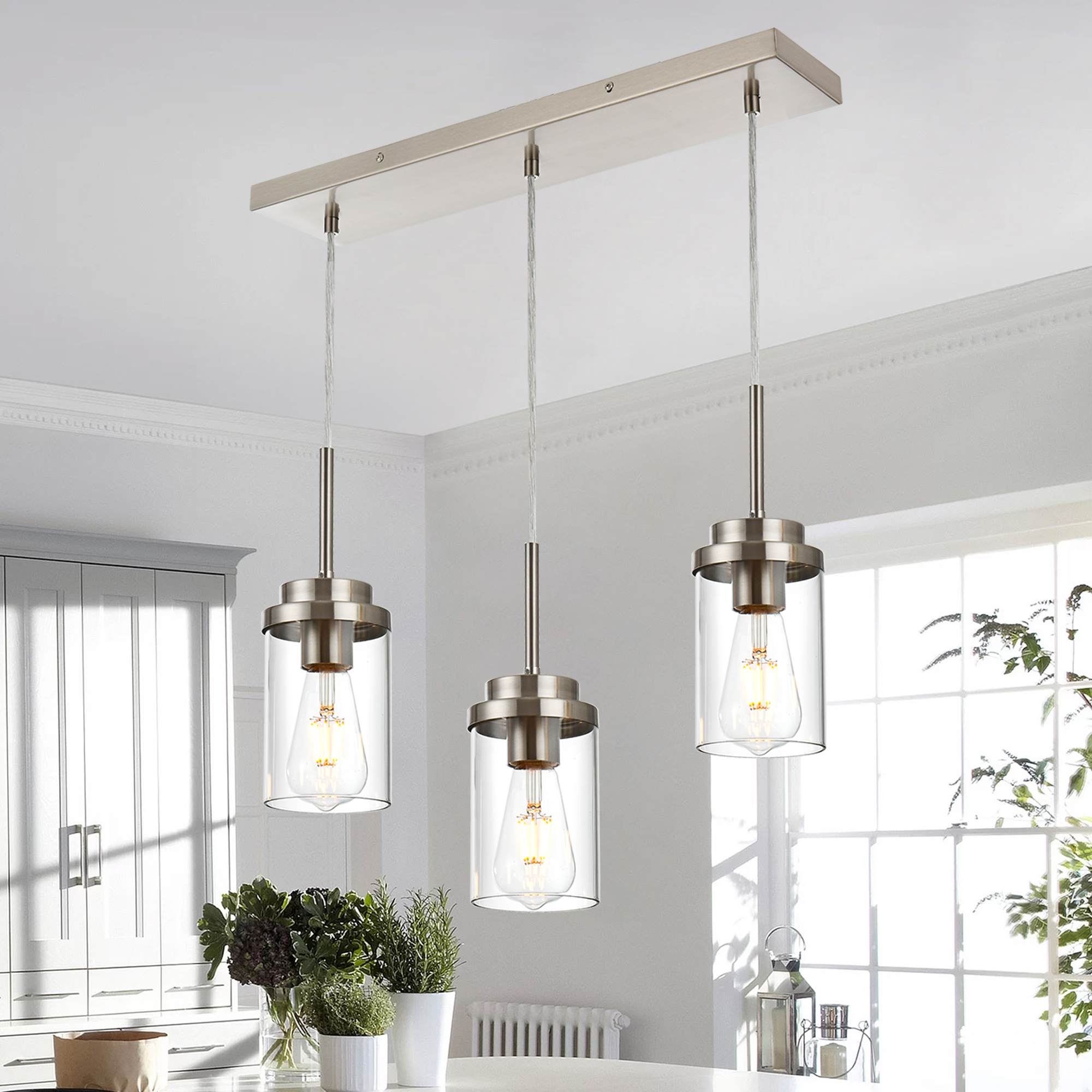 Eglo Lighting - Libertad - 3 Light Linear Pendant-10.25 Inches Tall and ...