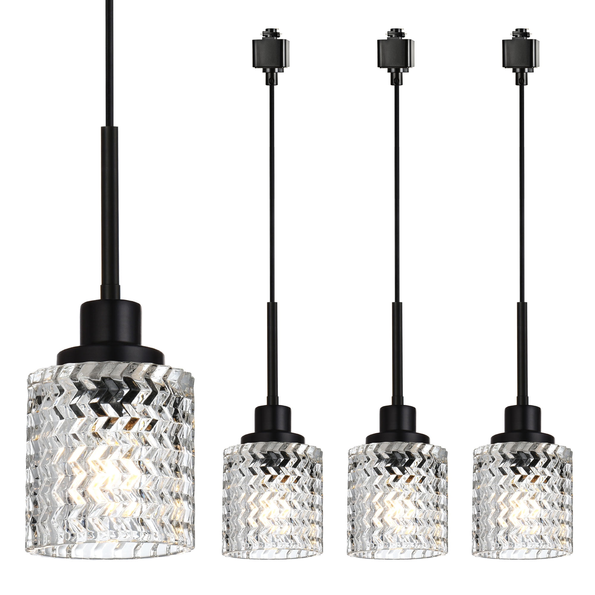 MELUCEE 4 Pack H Type Track Pendant Lighting Black Ceiling Track ...