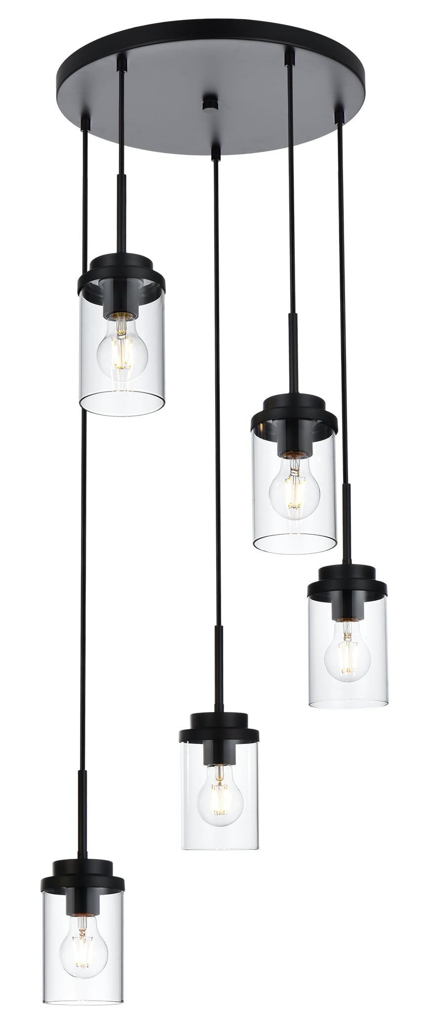 MELUCEE 5-Light Pendant Light Fixtures Ceiling Hanging Cluster ...